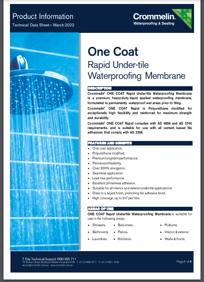 Crommelin 1L One Coat Rapid Under-Tile Waterproofing Membrane – User ...
