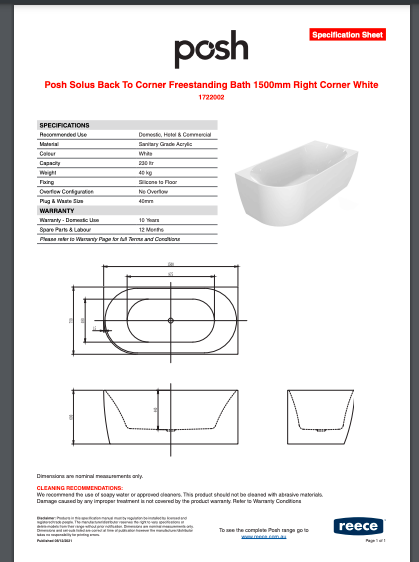 Specification-Sheet-Posh-Solus-Back-To-Corner-Freestanding-Bath-1500mm ...